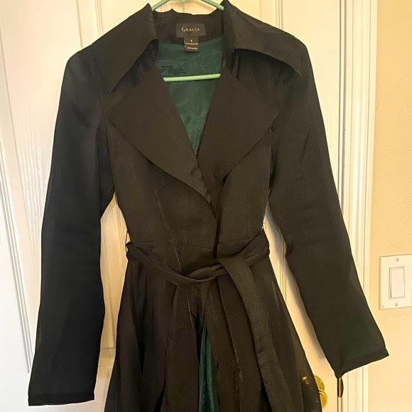 Jackets & Coats | Vintage Style High Low Jacket With Green Inside Size ...